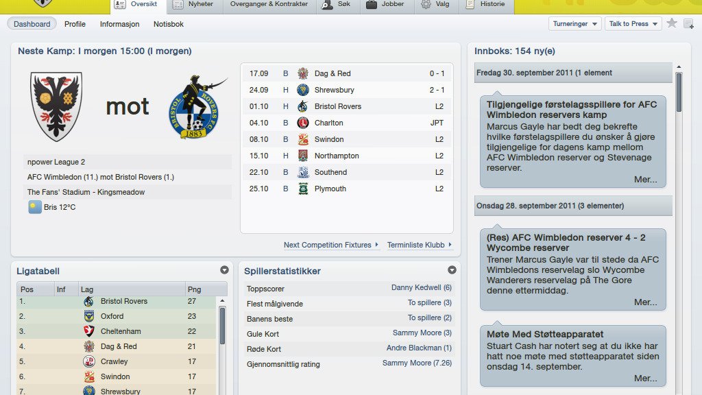 Démo de Football Manager 2012 - Actualités du 06/10/2011 - jeuxvideo.com
