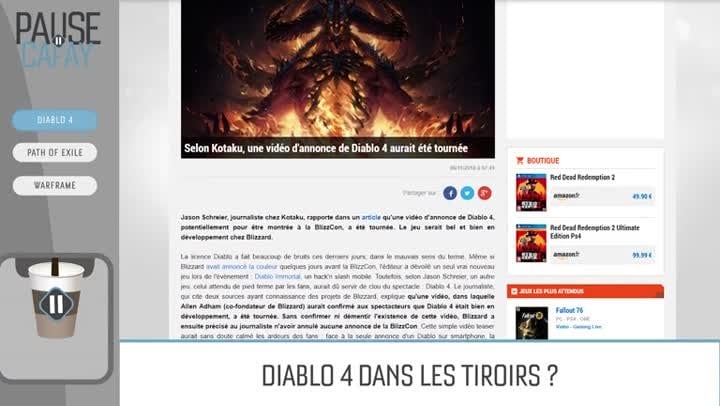 Chronique Pause Cafay : Pause Cafay #196 : Diablo 4 dans les tiroirs ? - jeuxvideo.com
