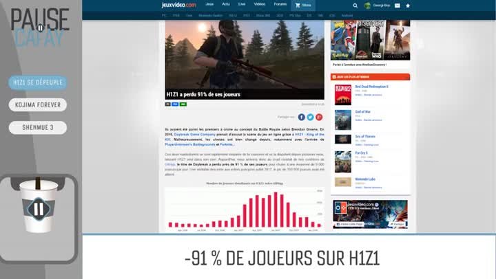Chronique Pause Cafay : Pause Cafay #31 : H1Z1 périclite, Kojima Forever et Shenmue 3 ...