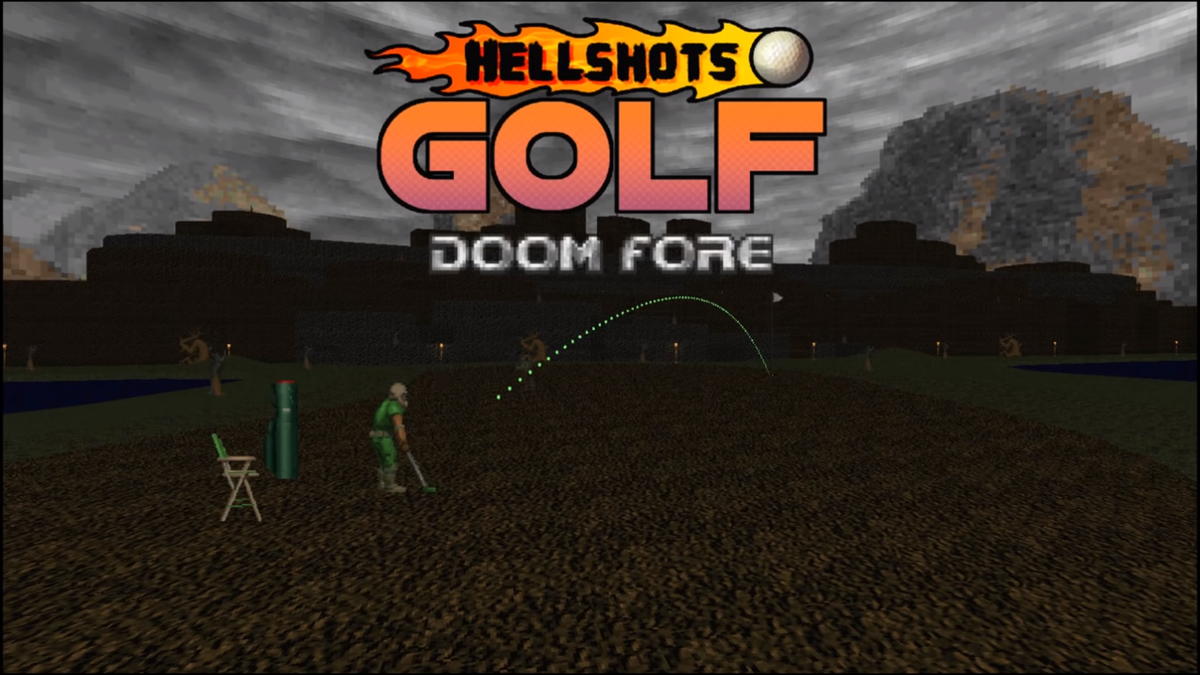Hellshots Golf : Le Doom Guy joue au golf - jeuxvideo.com