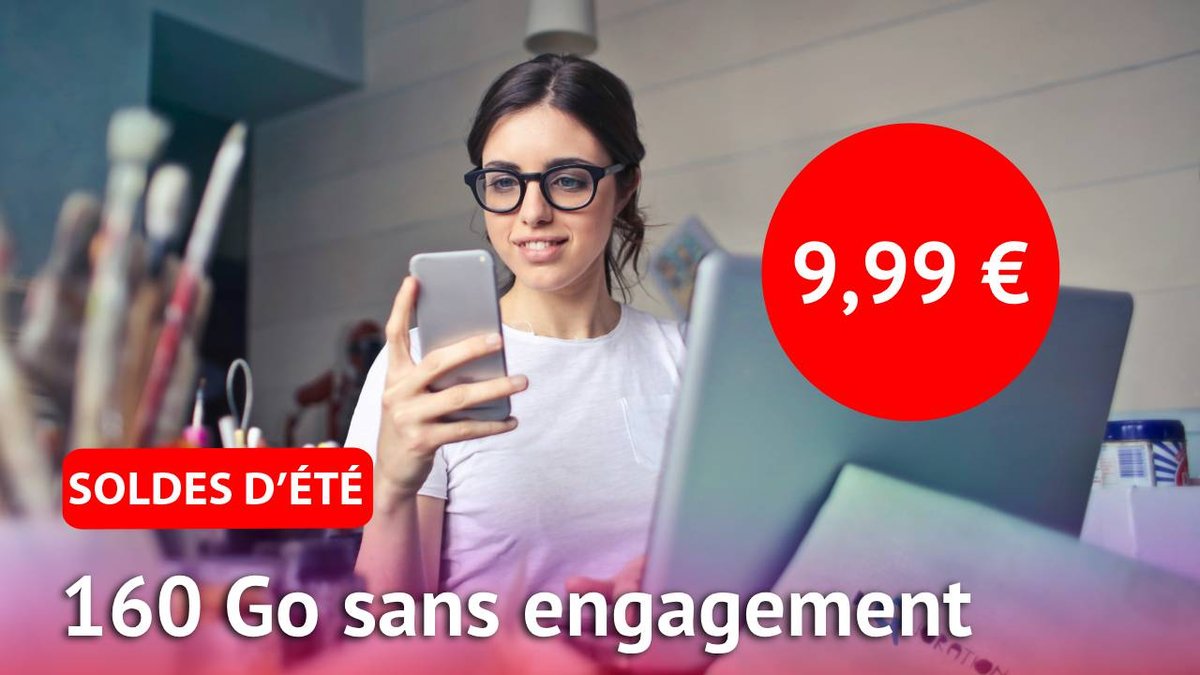 Ce forfait mobile 5G sans engagement avec 160 Go est à moins de 10€ pendant les Soldes ...