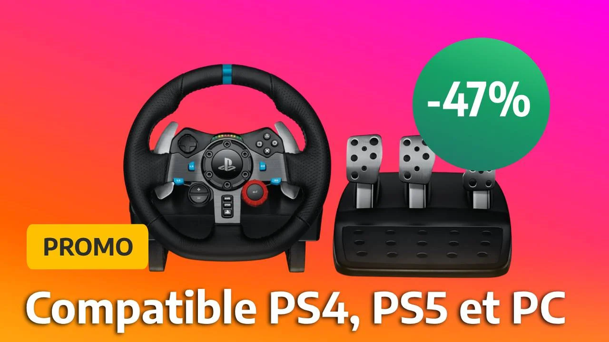 Compatible PC et PS5, le volant de course Logitech G29 est à -47%, et il est noté 4,6/5 ...
