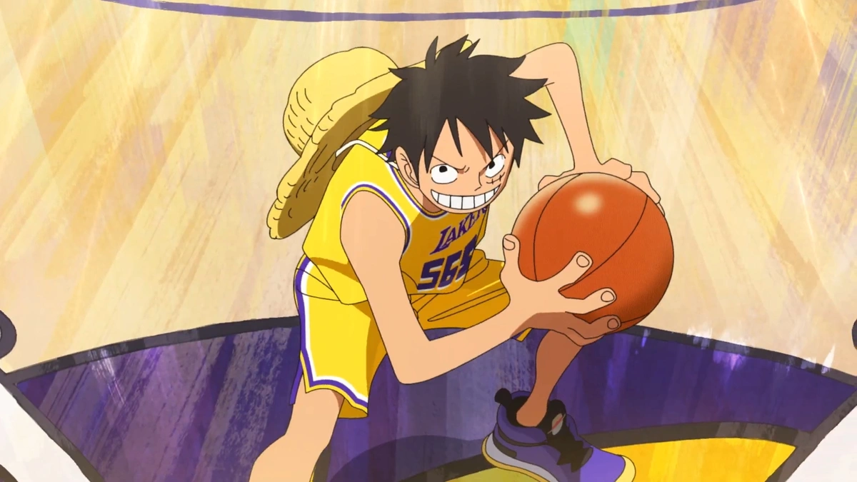 Luffy de One Piece joue pour les Los Angeles Lakers dans cet anime ...