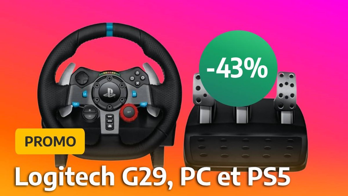 Affiché à -43%, le volant de course Logitech G29, compatible PC et PS5 ...