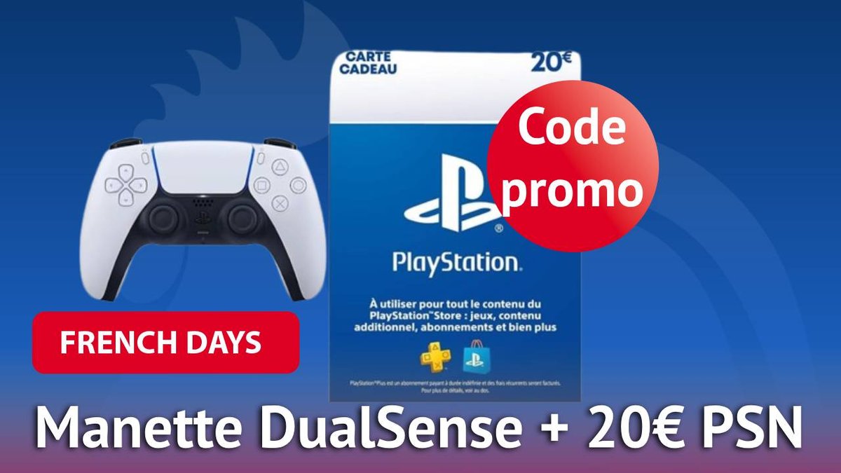 Offre PS5 : la manette DualSense avec la carte cadeau 20€ profite aussi de ce code promo limité ...