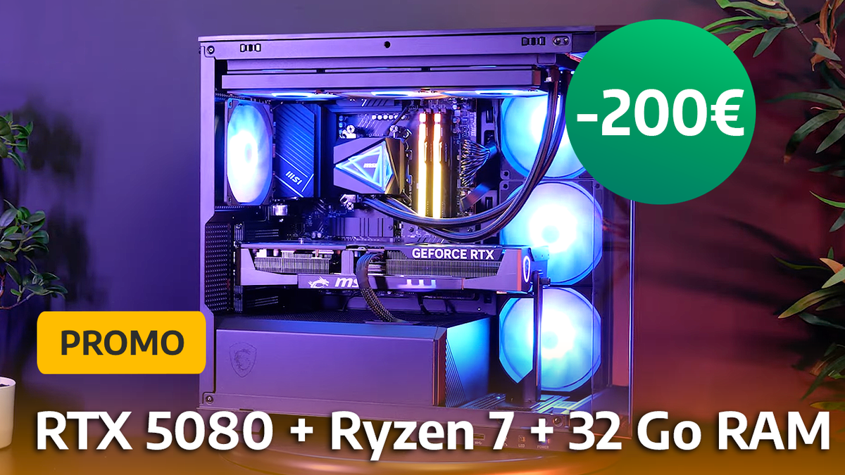 Promo PC gamer : RTX 5080, Ryzen 7 7800X3D, 32 Go de RAM et 200€ de ...