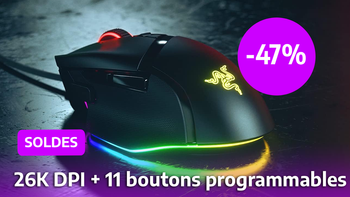 Notée 5/5, la souris gamer Razer Basilisk V3 s'en sort avec 47% de ...
