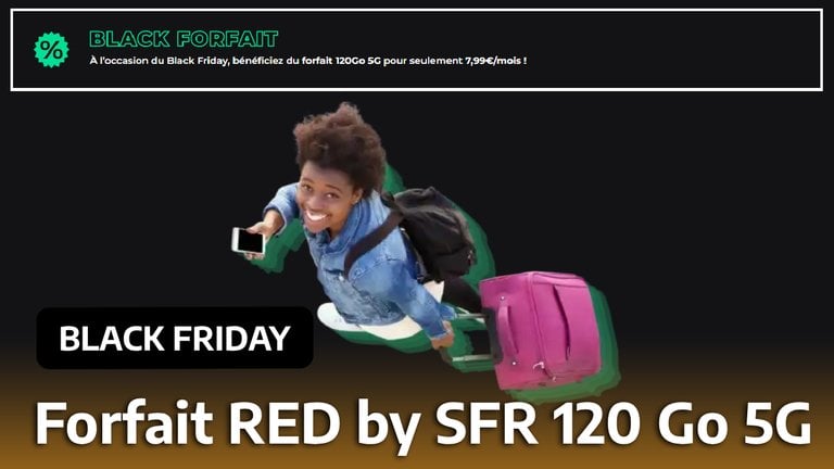 Pendant le Black Friday, le forfait mobile RED by SFR 5G avec 120 Go de data tombe à un super ...